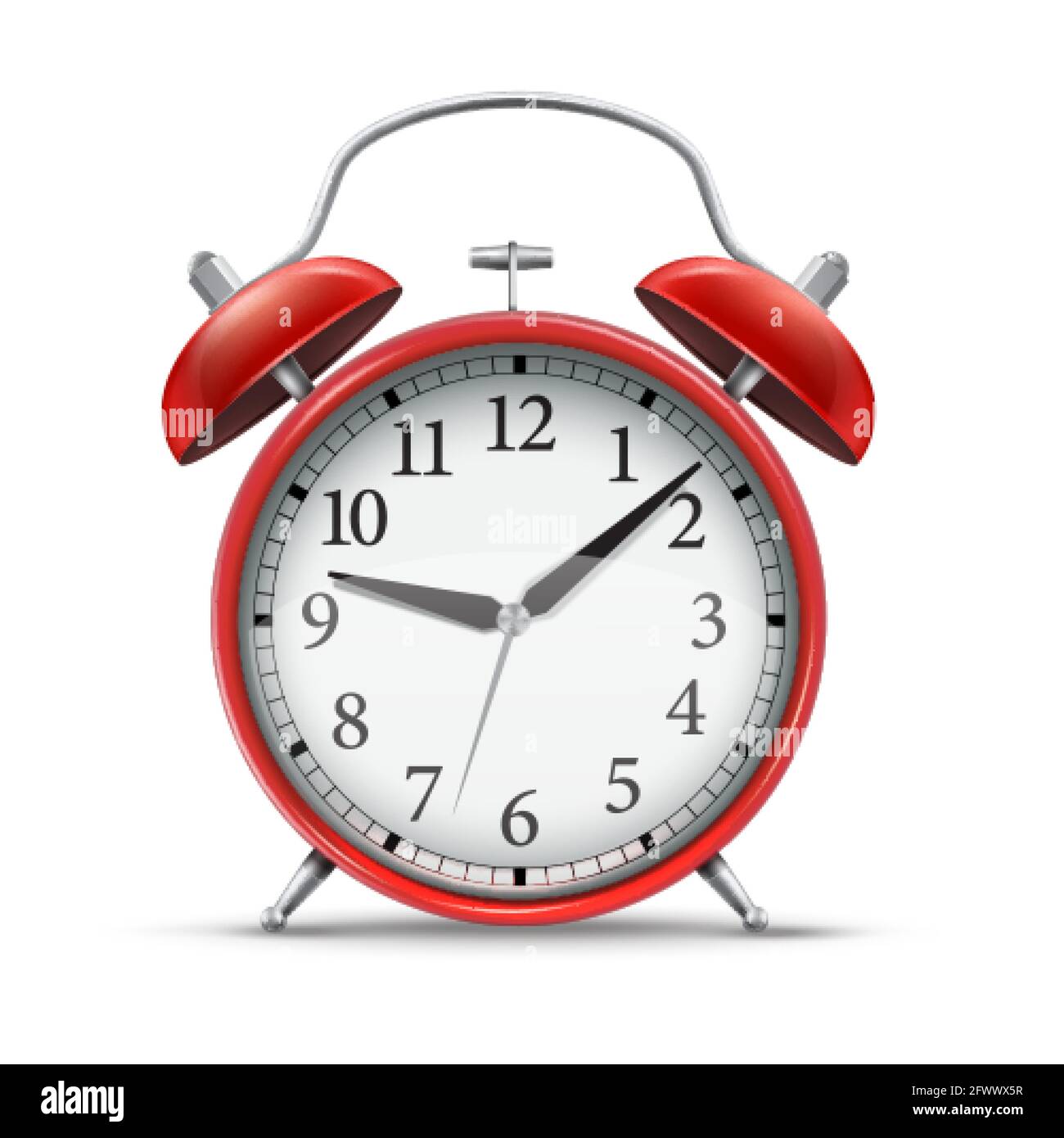 3D realistic red home alarm clock for concept design Stock Vector Image ...