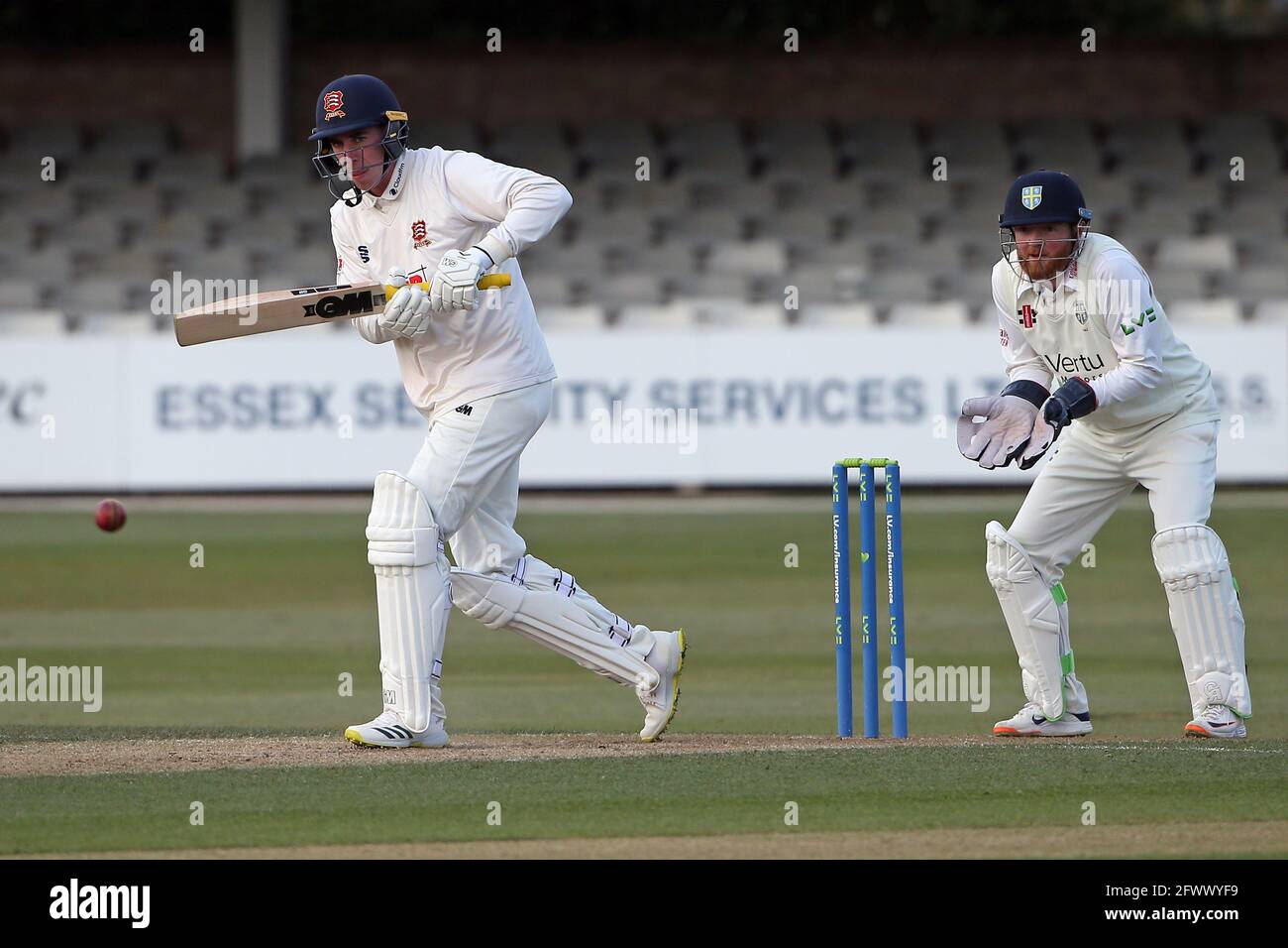 Dan Lawrence in batting action for Essex during Essex CCC vs Durham CCC ...