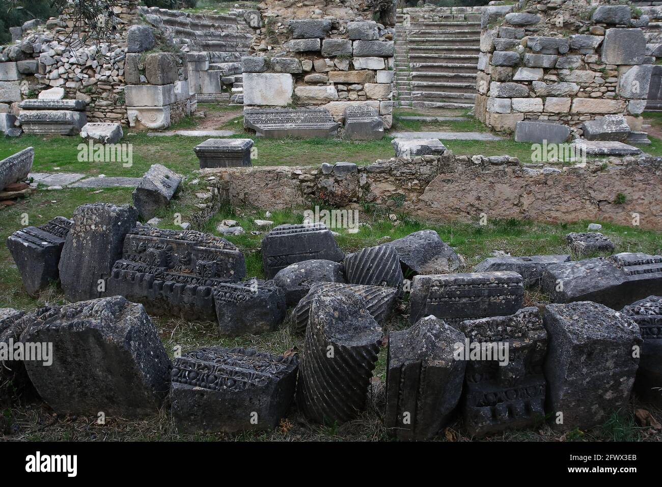 Ruins of ancient Nysa on the Maeander, Aydin Province, Turke Stock ...