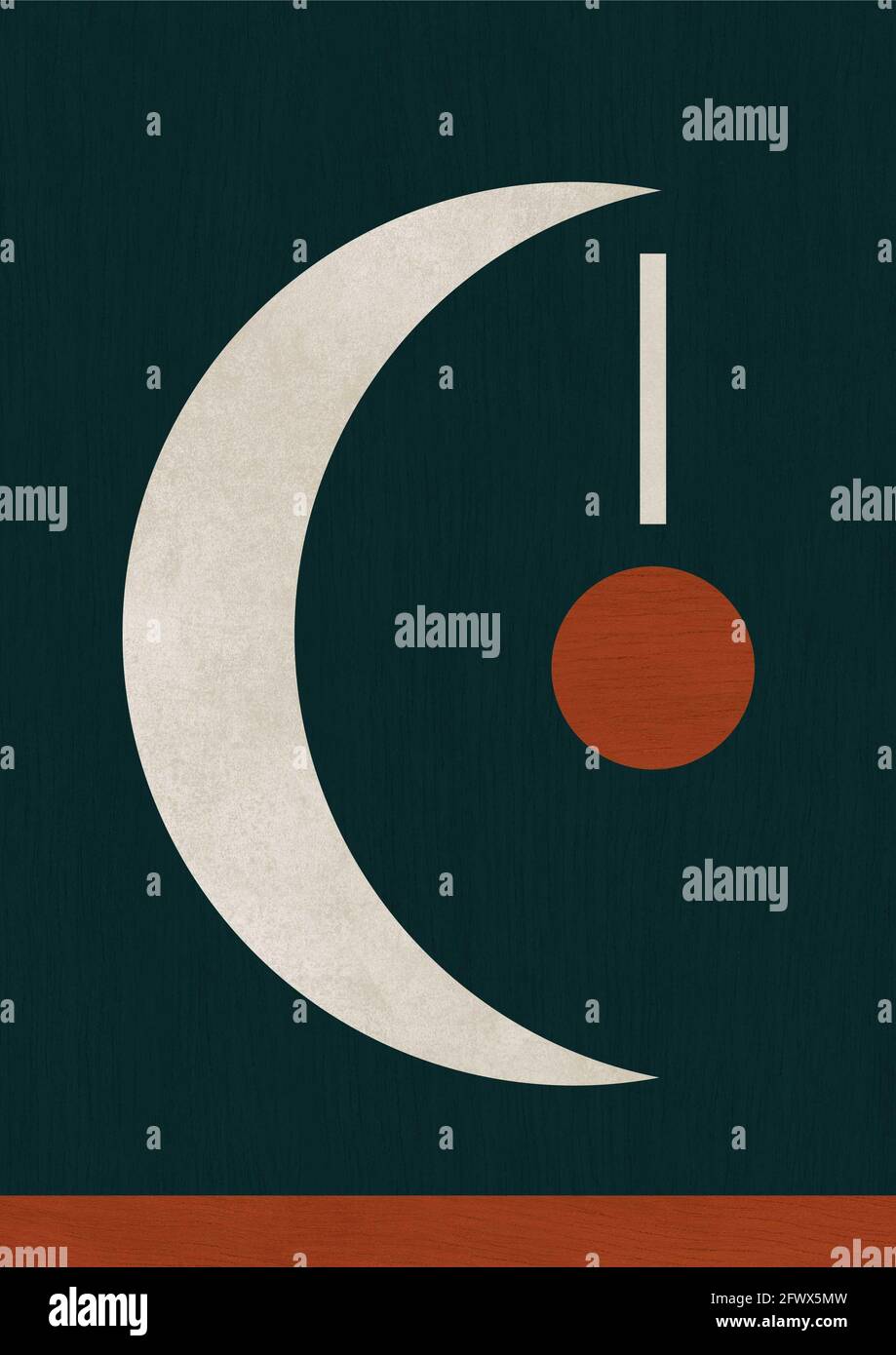 Abstract Crescent Moon