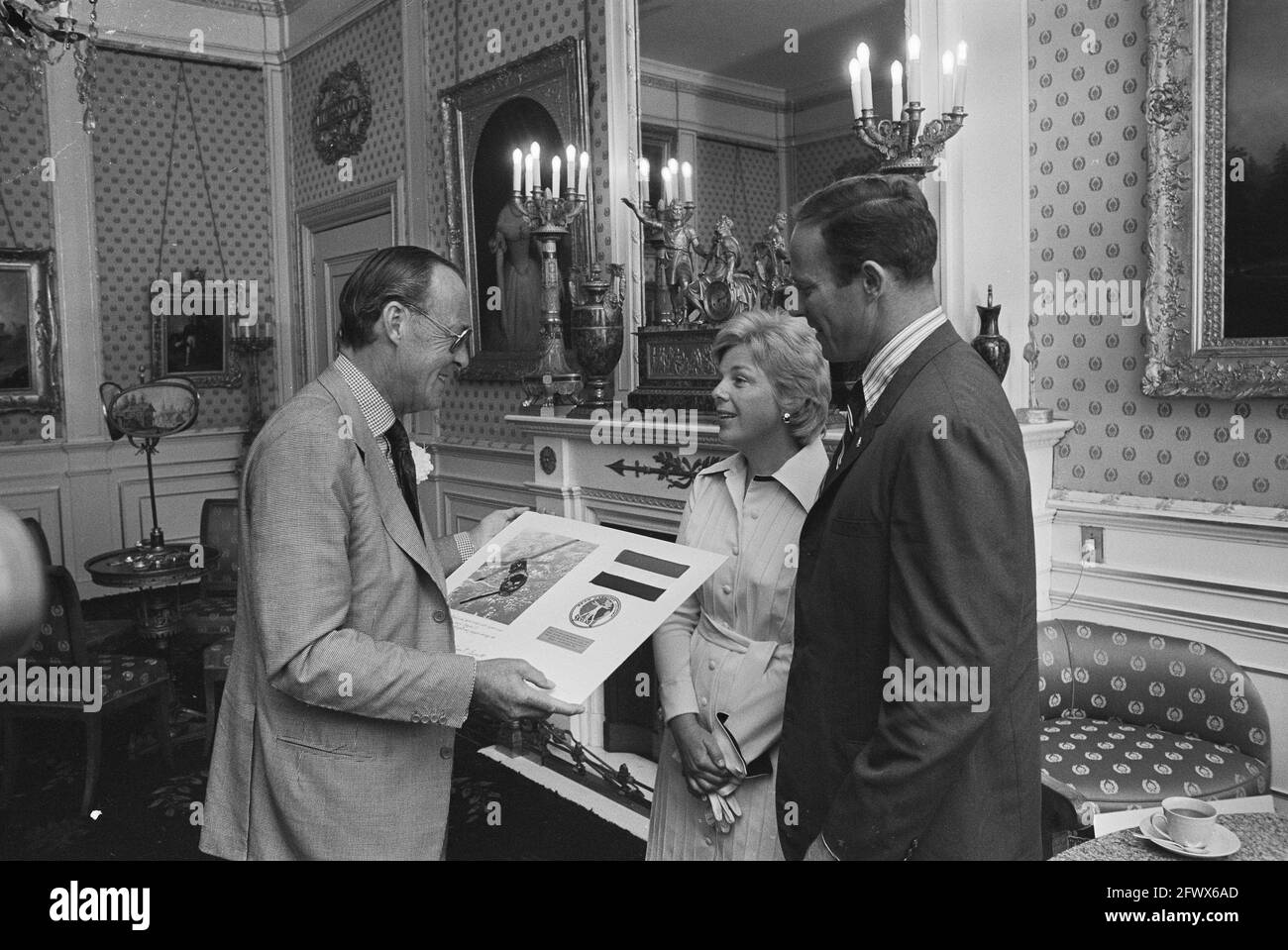 Astronaut Jack Lousma with Prince Bernhard, from left to right Prince ...