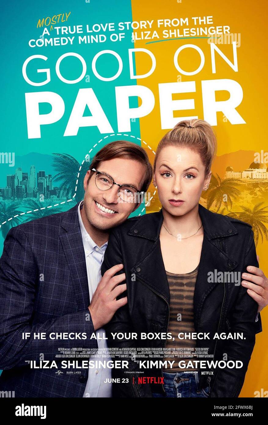 GOOD ON PAPER, US poster, from left: Ryan Hansen, Iliza Shlesinger ...