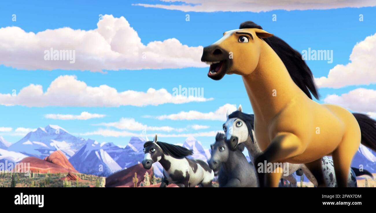 SPIRIT UNTAMED, Spirit (right) and his herd, 2020. © Universal Pictures ...