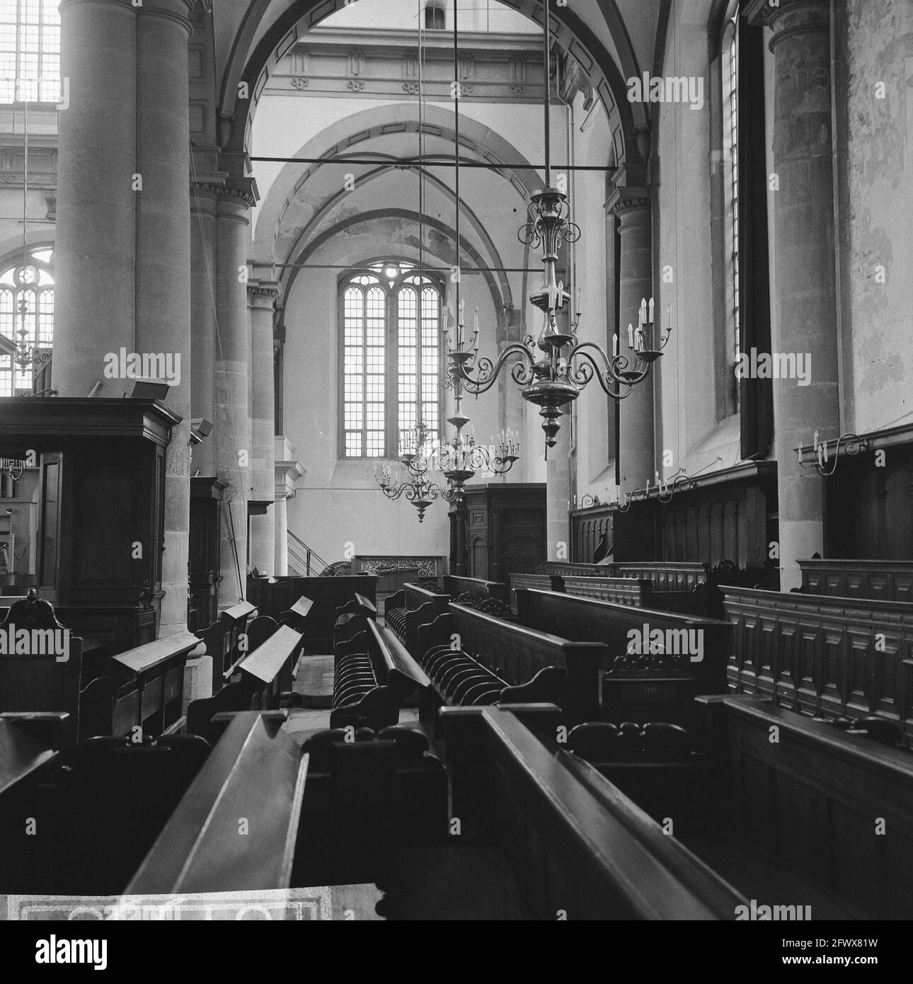 Amsterdam. Interior side aisle opposite the pulpit of the Westerkerk ...