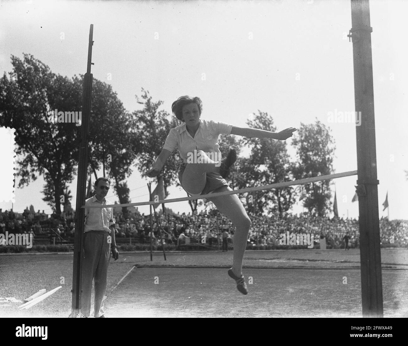 Athletics competitions Rotterdam. High jump Miss Hillbrandie . Champion ...
