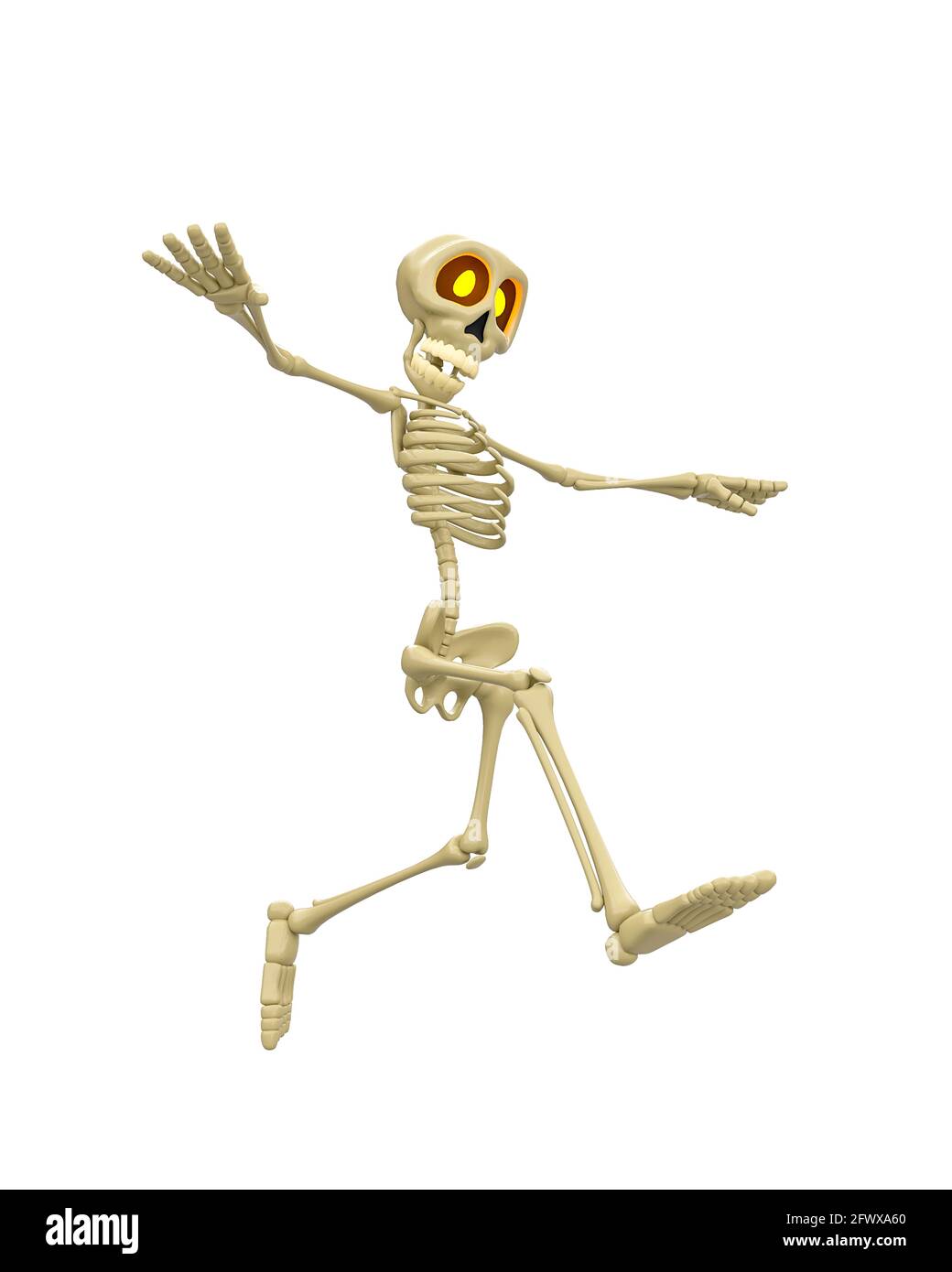 Cartoon Skeleton Falling