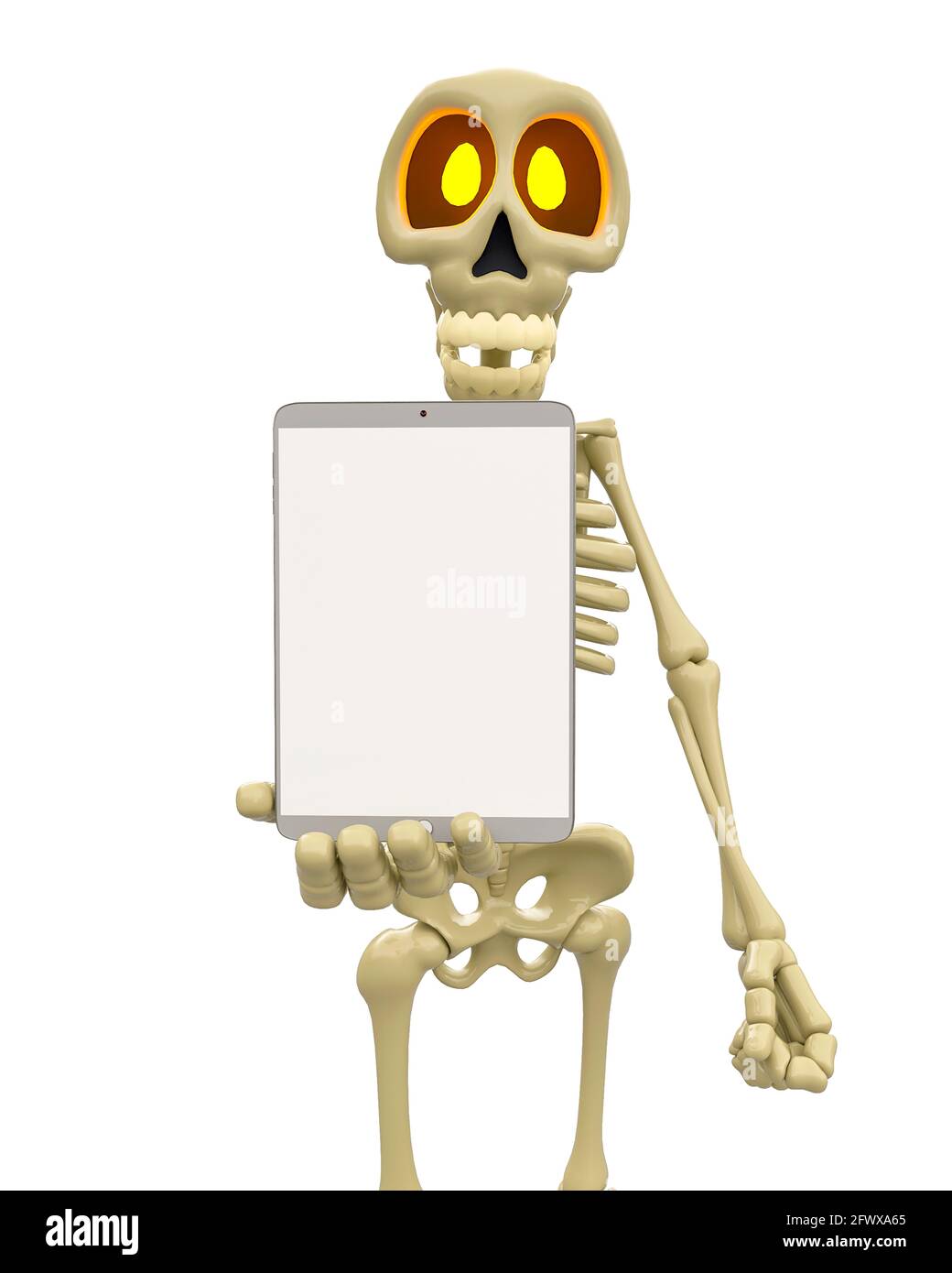 Funny cartoon character holding tablet hi-res stock photography and ...