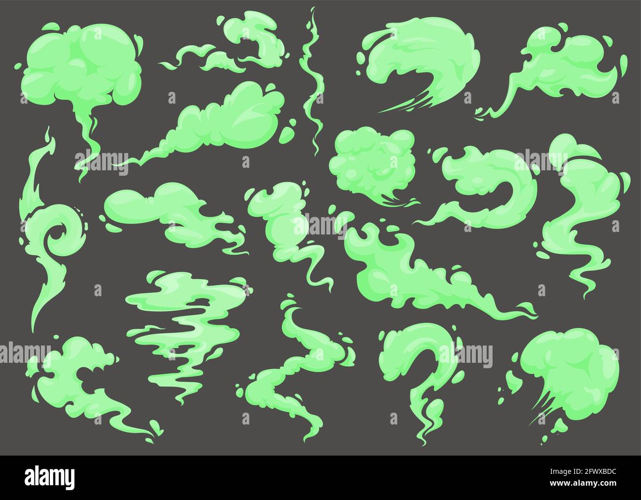 Bad green smell, odor, stench and stink vector cartoon fume, clouds ... Bad green smell, odor, stench and stink vector cartoon fume, clouds ...