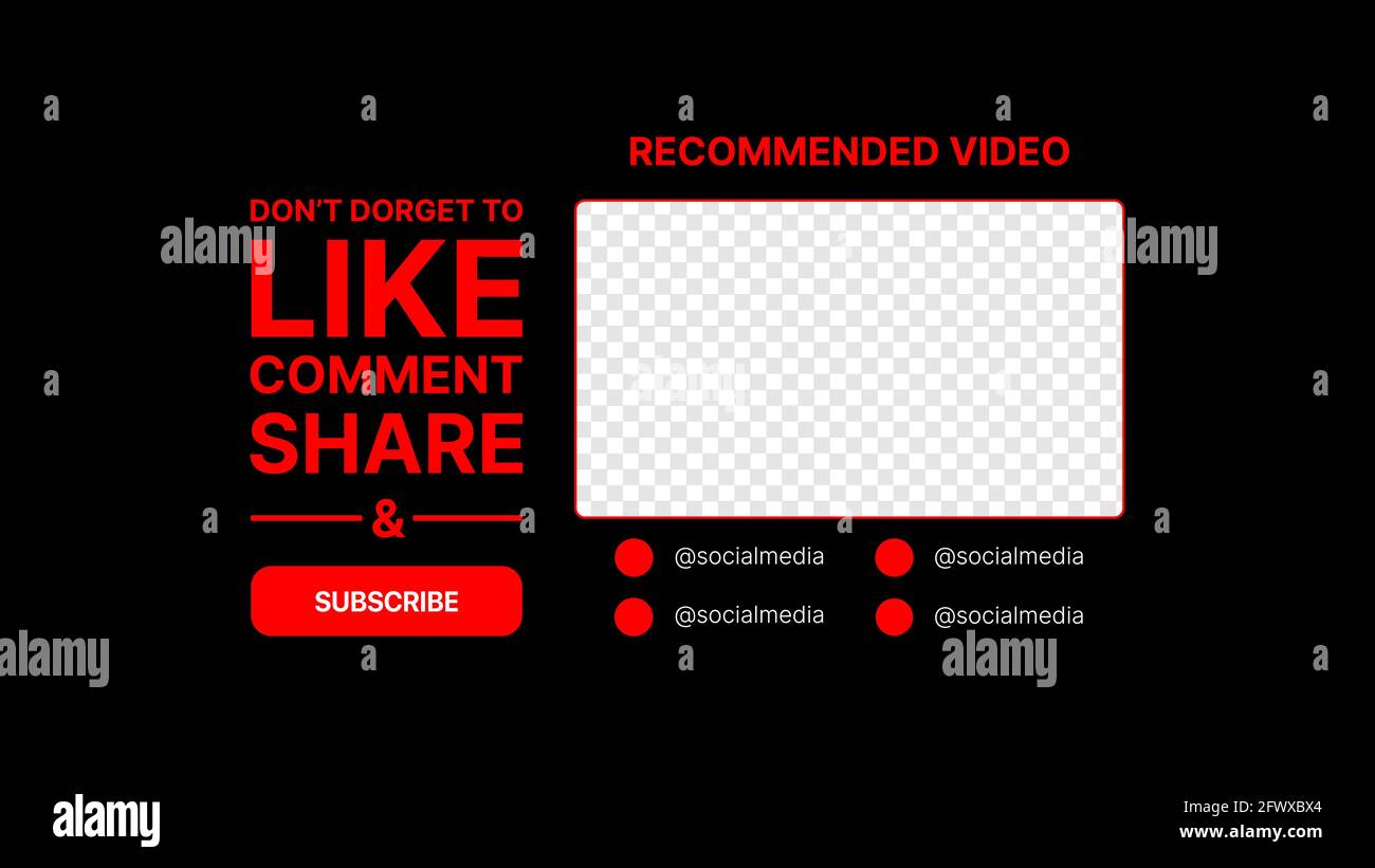 Set of Elements for Video Service. Subscribe Button. Social Media ...