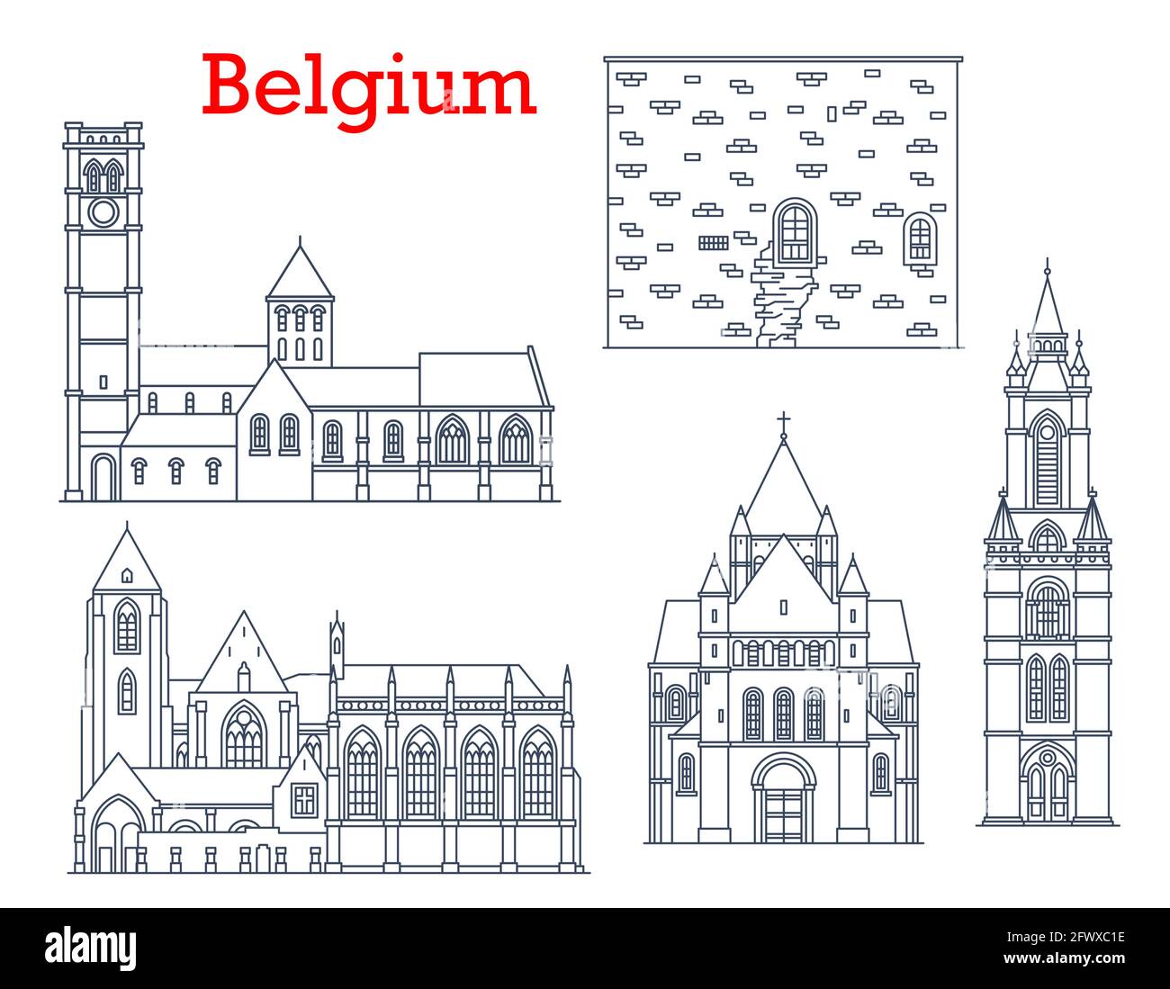 Saint quentin cathedral Stock Vector Images - Alamy