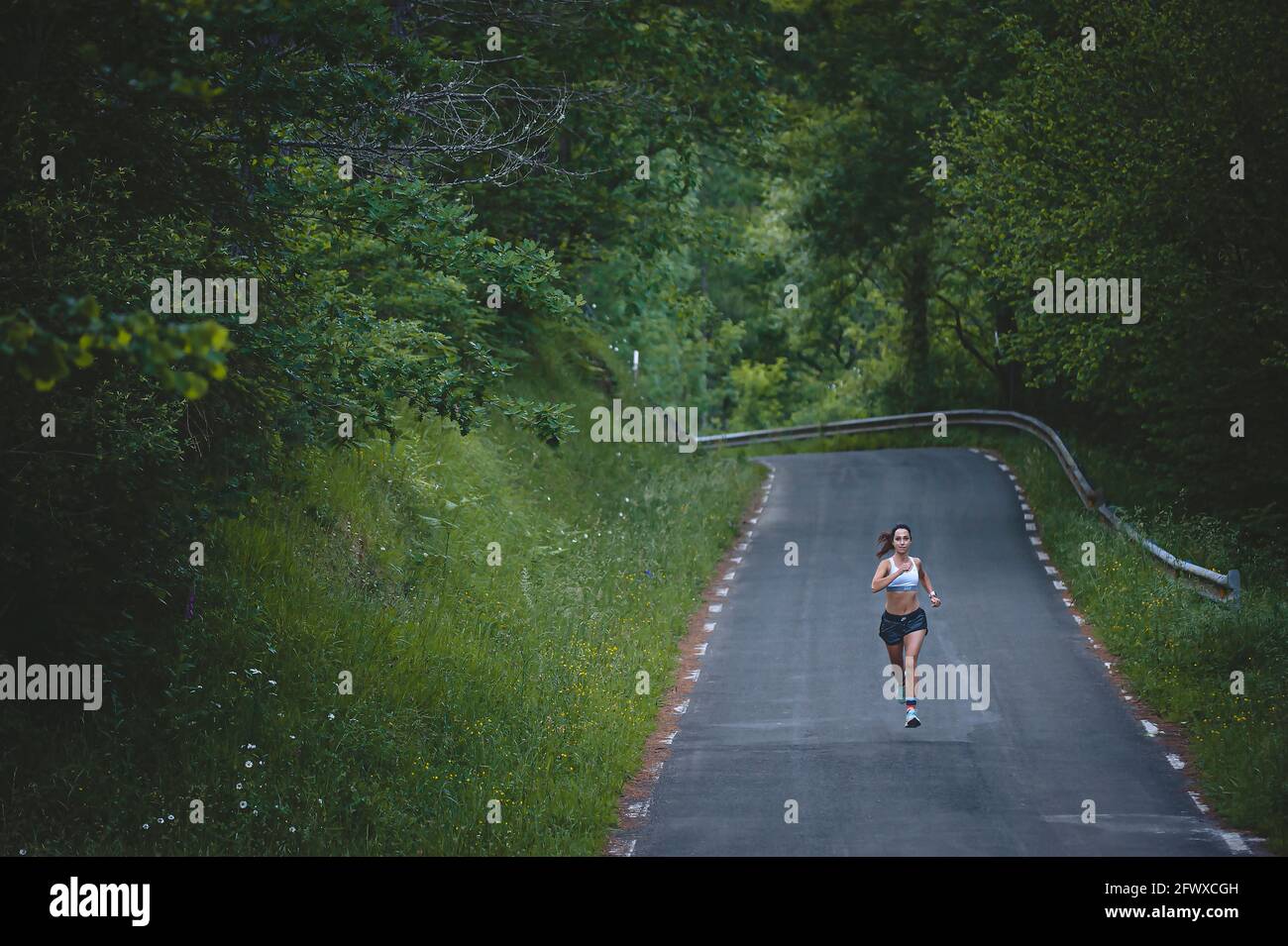 Girl running in nature, it is her healthy and free lifestyle Stock ...