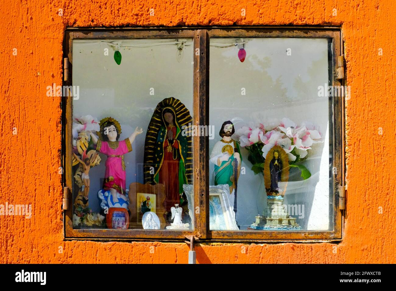 Small altar in front of a house, Merida Mexico Stock Photo - Alamy