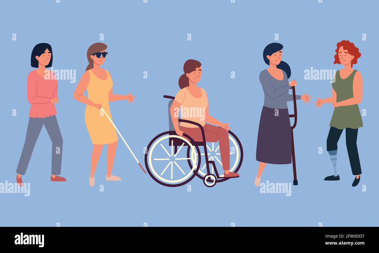 women disabled characters Stock Vector Image & Art - Alamy