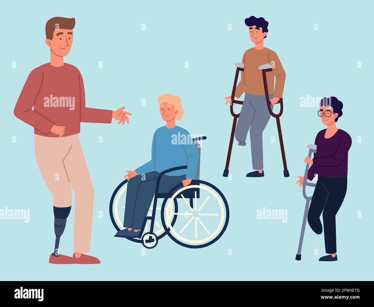 disabled people characters Stock Vector Image & Art - Alamy