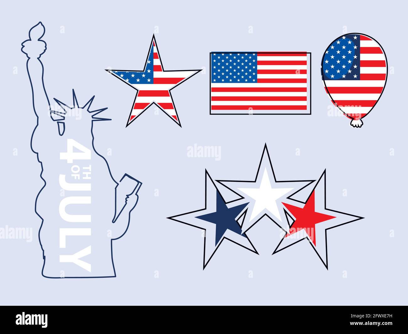 USA flags statue Stock Vector Image & Art - Alamy