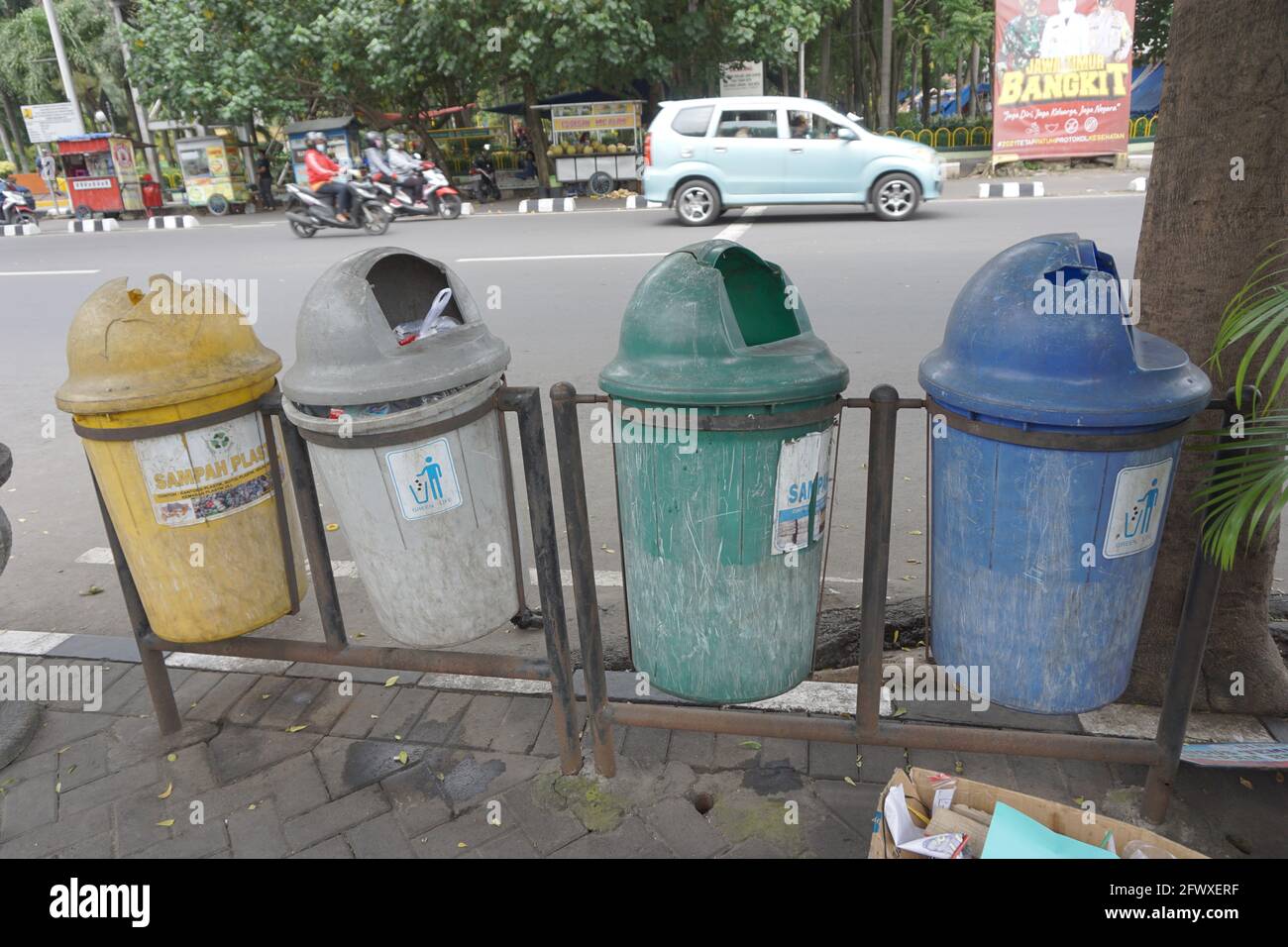 The dustbin with natural background Stock Photo - Alamy