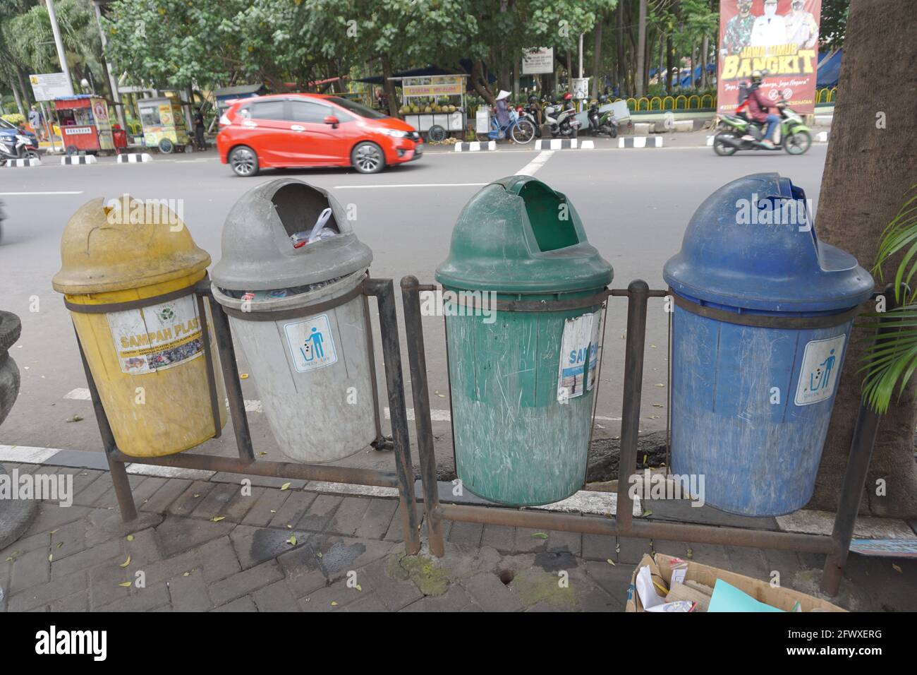 The dustbin with natural background Stock Photo - Alamy