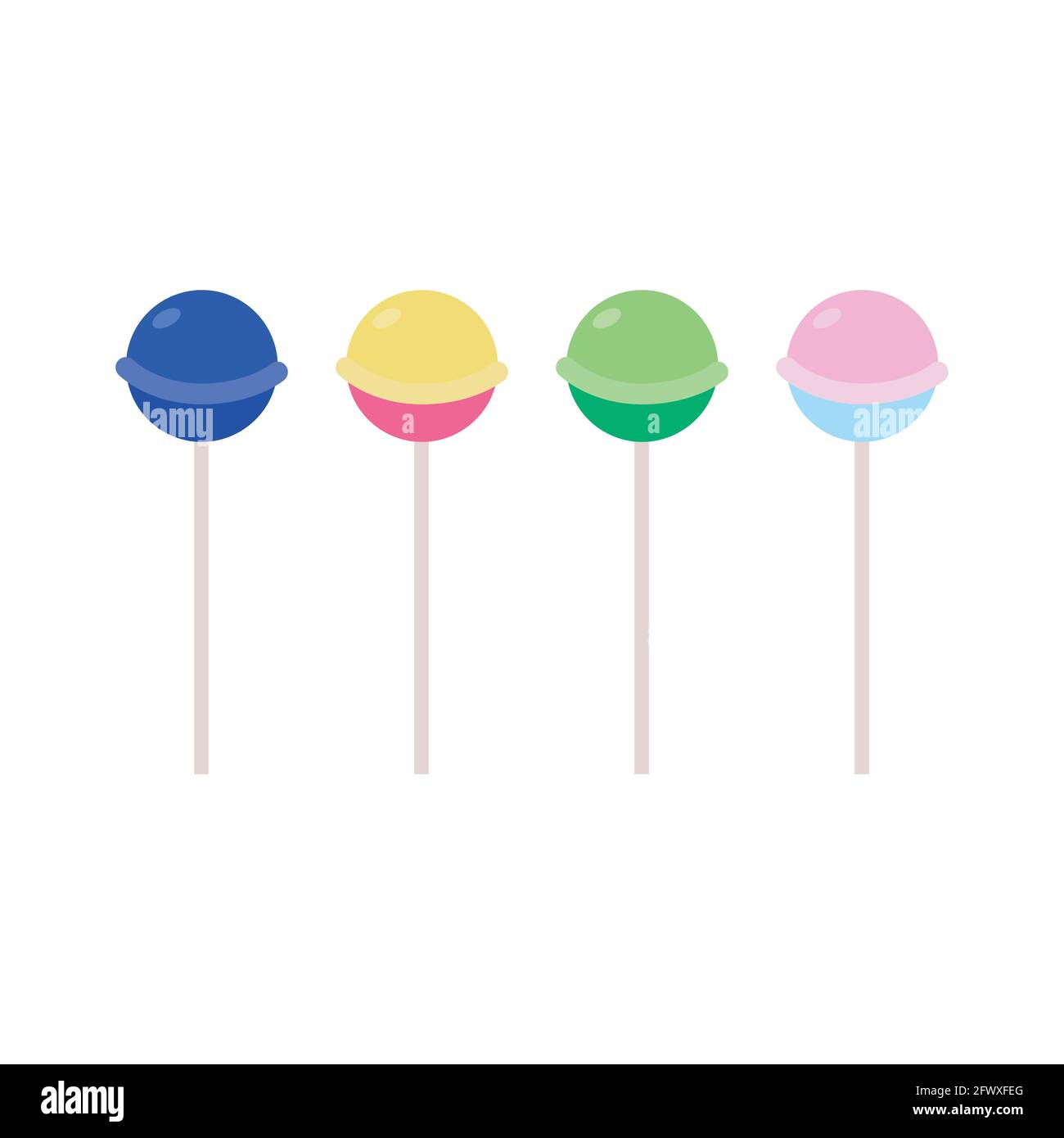 Lollipop icon set Vector illustration in flat design Colorful fruit ...