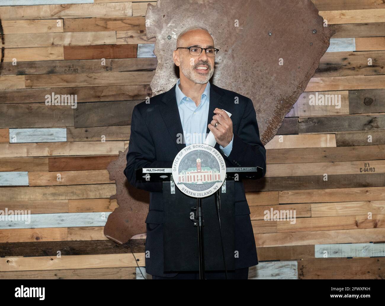 New York, NY - May 24, 2021: James Oddo speaks during Lieutenant ...