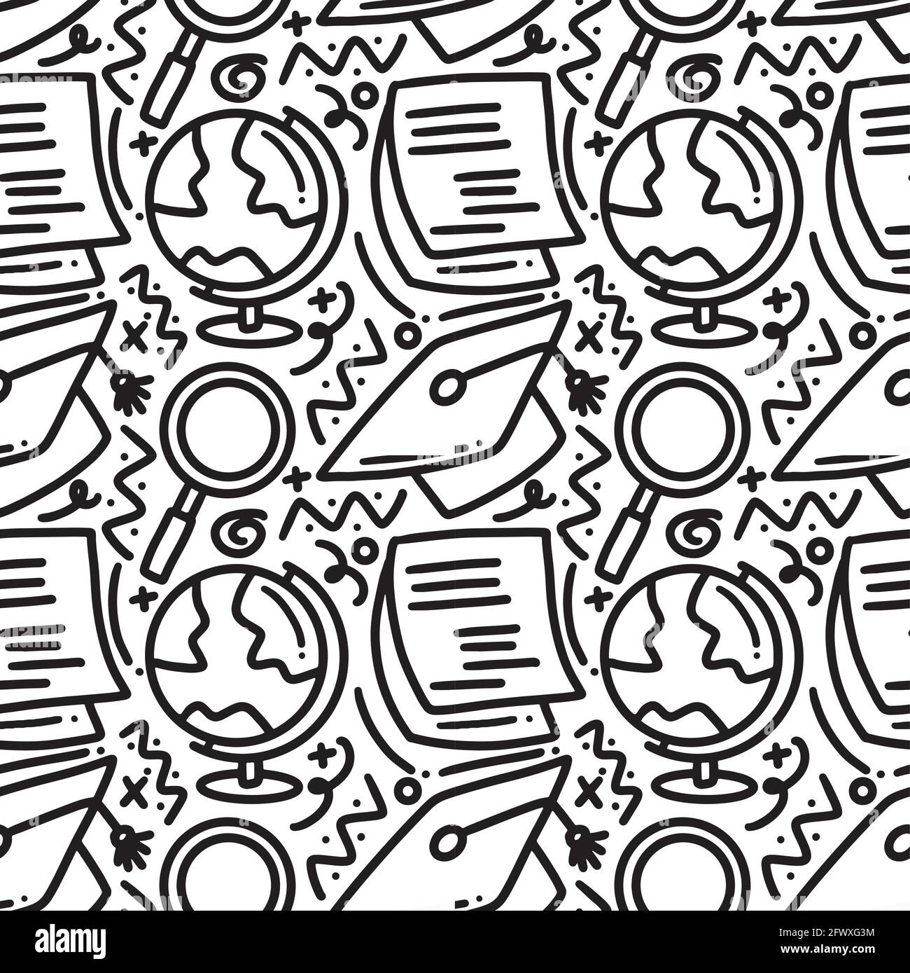 art decoration of school hand drawing Stock Vector Image & Art - Alamy