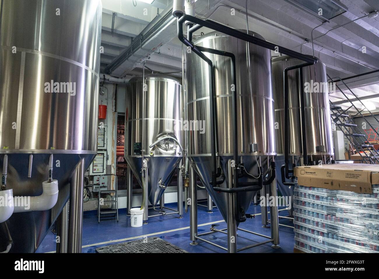 New York, NY - May 24, 2021: View of Flagship Brewing Company where ...