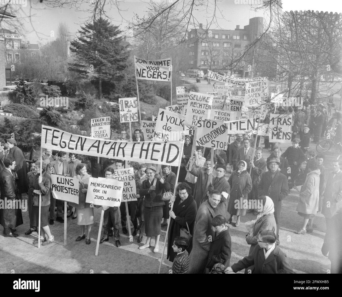 Protest demonstration against apartheid politics of South Africa in The ...