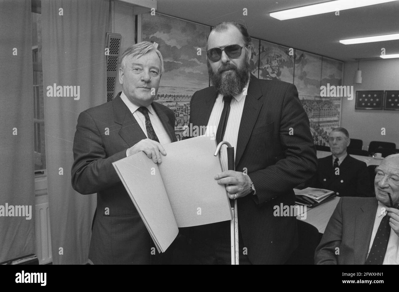 Former Secretary of State Van de Reyden hands SBO Newsletter in Braille ...