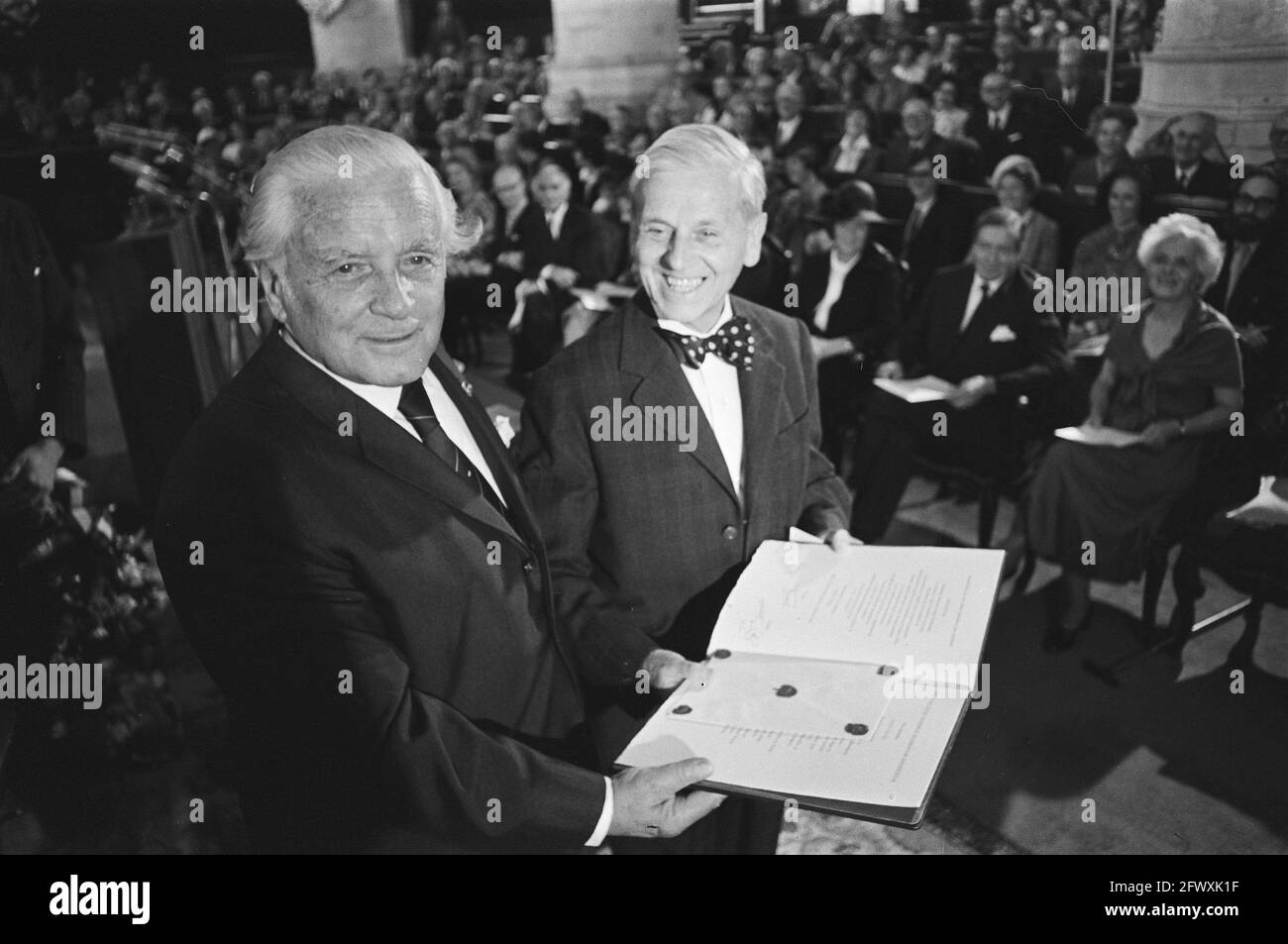 Erasmus Prize ceremony in Leiden, Professor Rene David receives prize ...