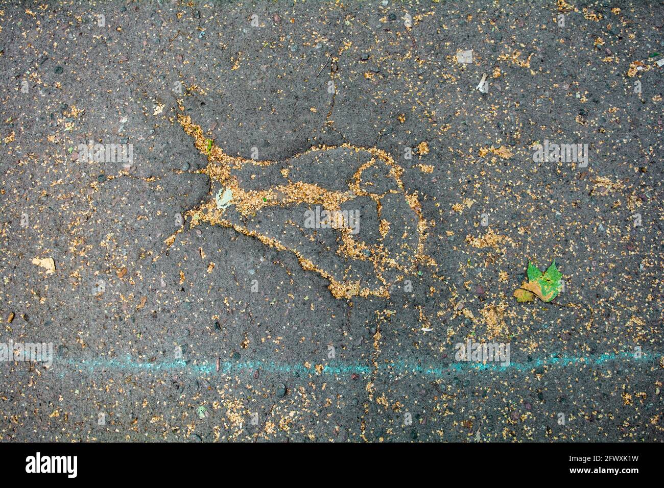 Cracked asphalt street marking hi-res stock photography and images - Alamy