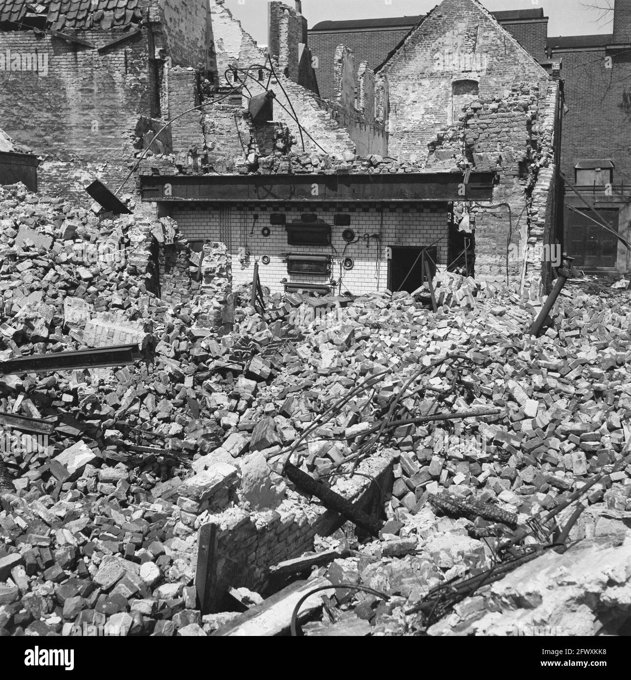 [debris piles], June 1945, buildings, debris, second world war ...