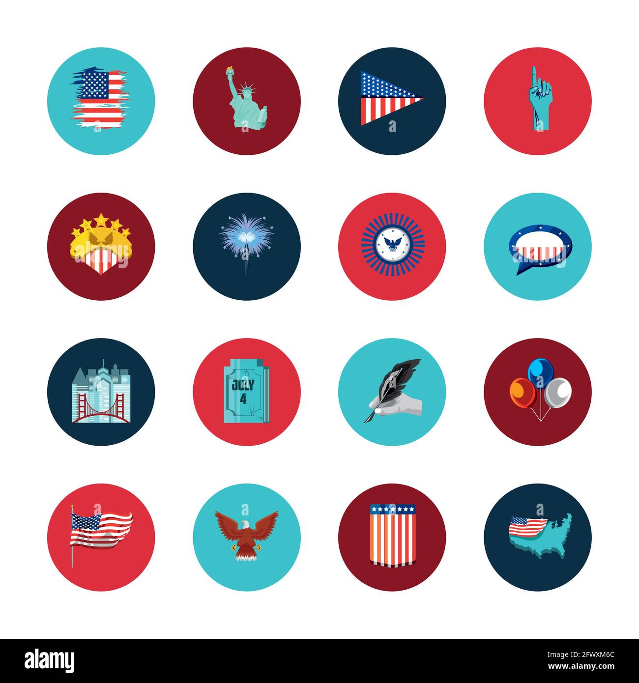 set of america icons Stock Vector Image & Art - Alamy