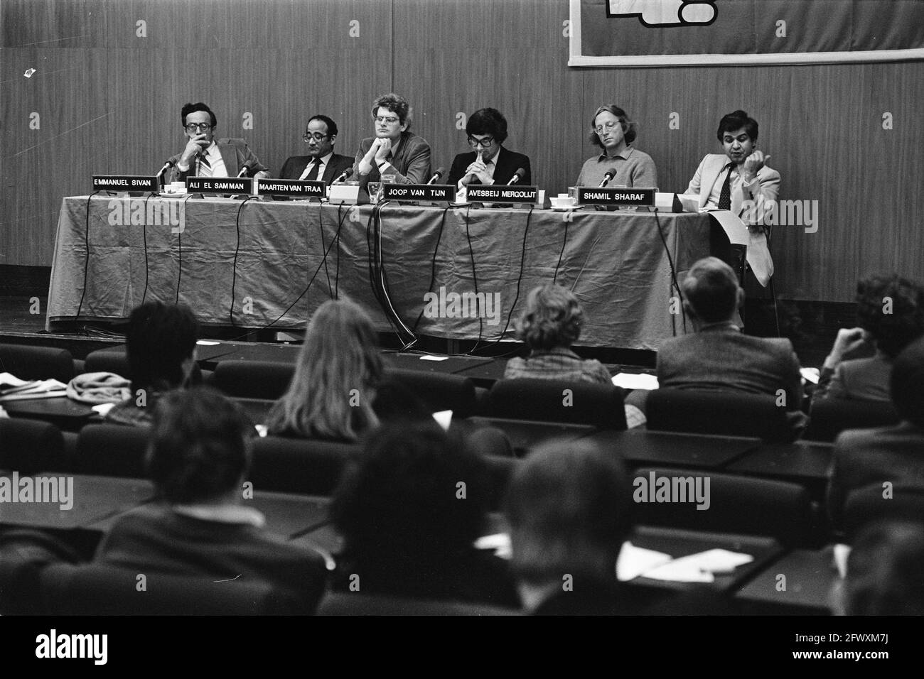 PvdA conf. Middle East prof. Emmanuel Sivan, Ali El Sammen, Maarten van ...
