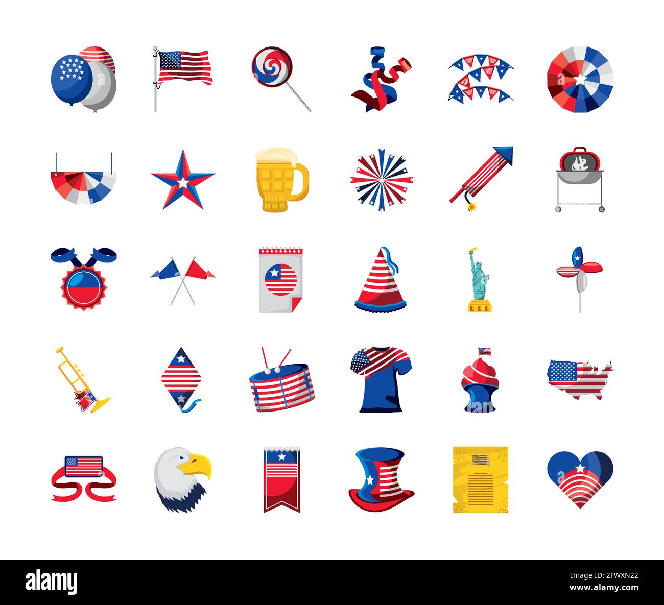 4th july american icons Stock Vector Image & Art - Alamy