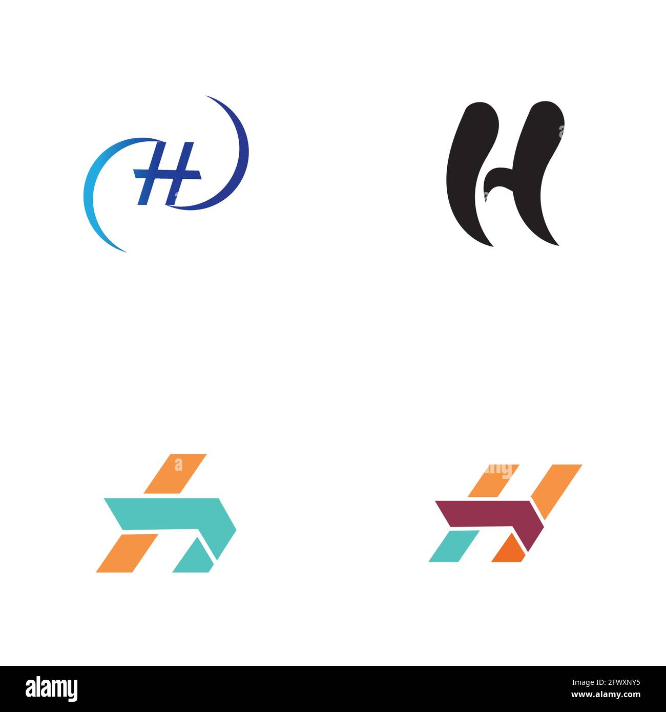 Letter H logo set icon vector design template Stock Vector Image & Art ...