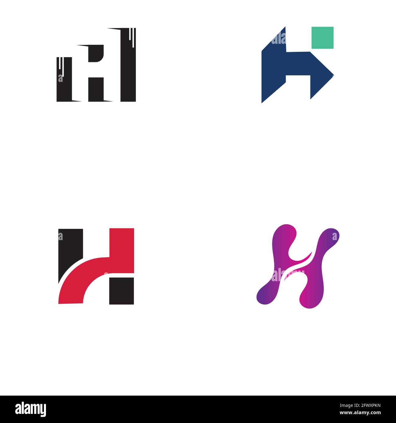 Letter H logo set icon vector design template Stock Vector Image & Art ...