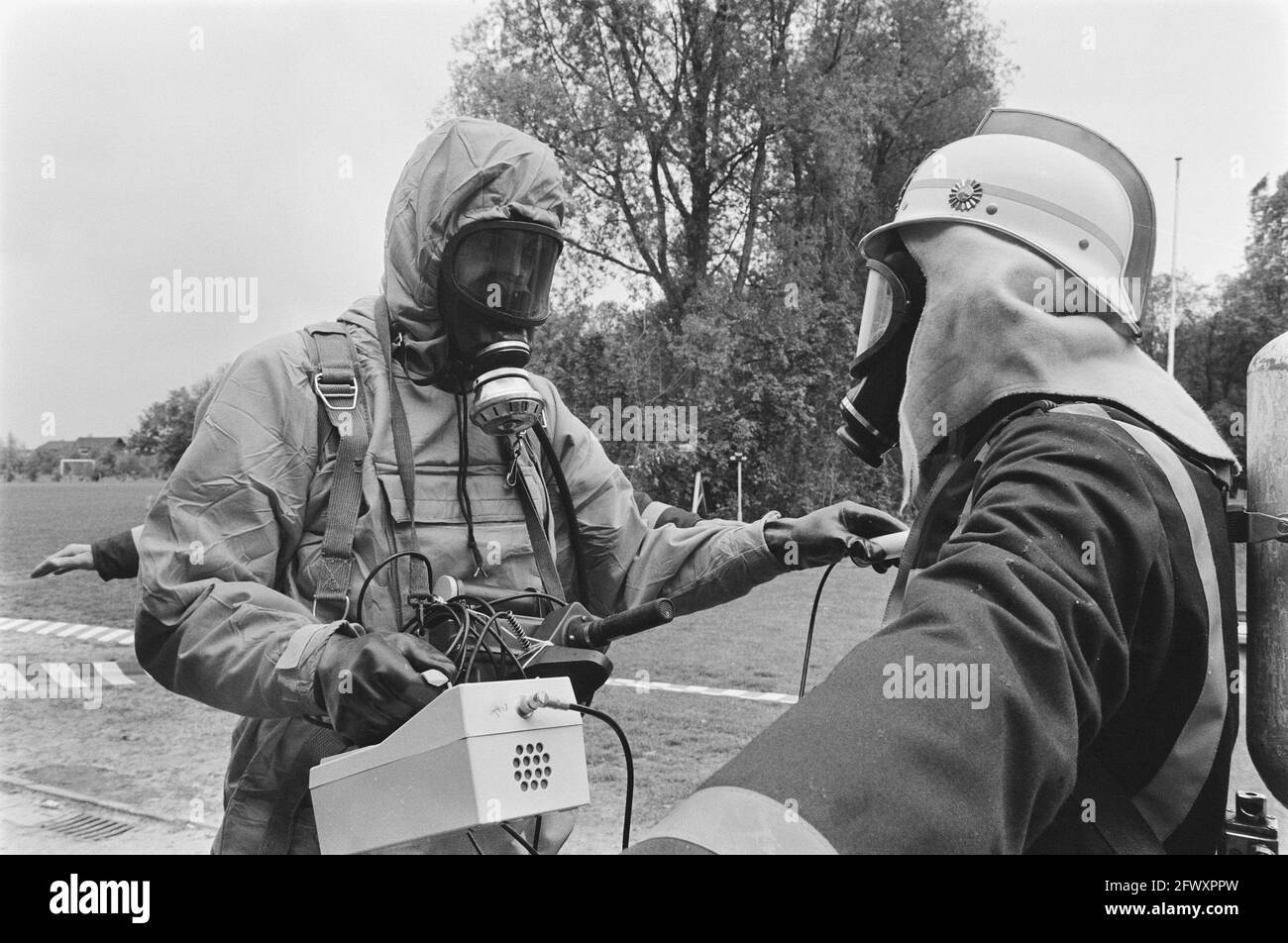 Disaster exercise around nuclear power plant Borssele; fireman checked ...