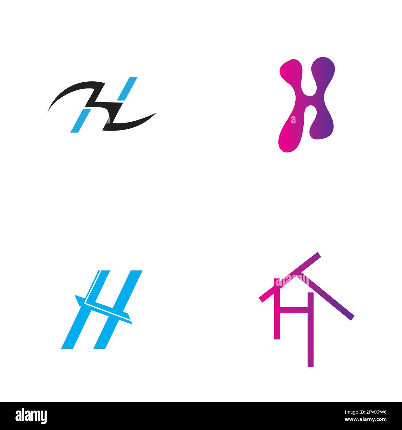 Letter H logo set icon vector design template Stock Vector Image & Art ...