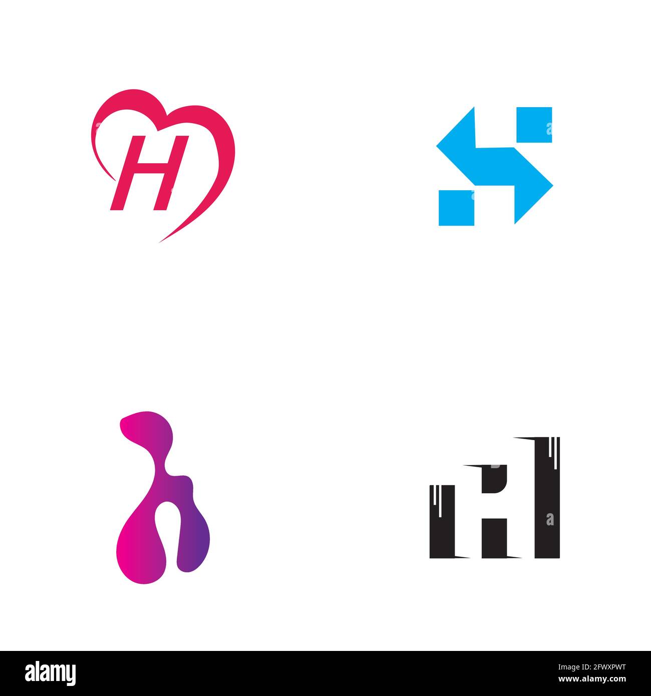 Letter H logo set icon vector design template Stock Vector Image & Art ...