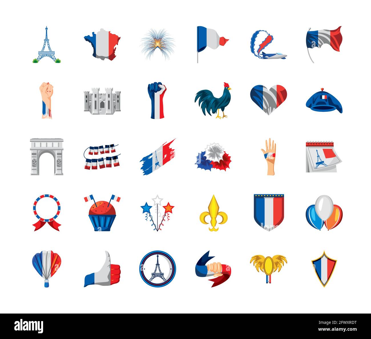 french icons set Stock Vector Image & Art - Alamy