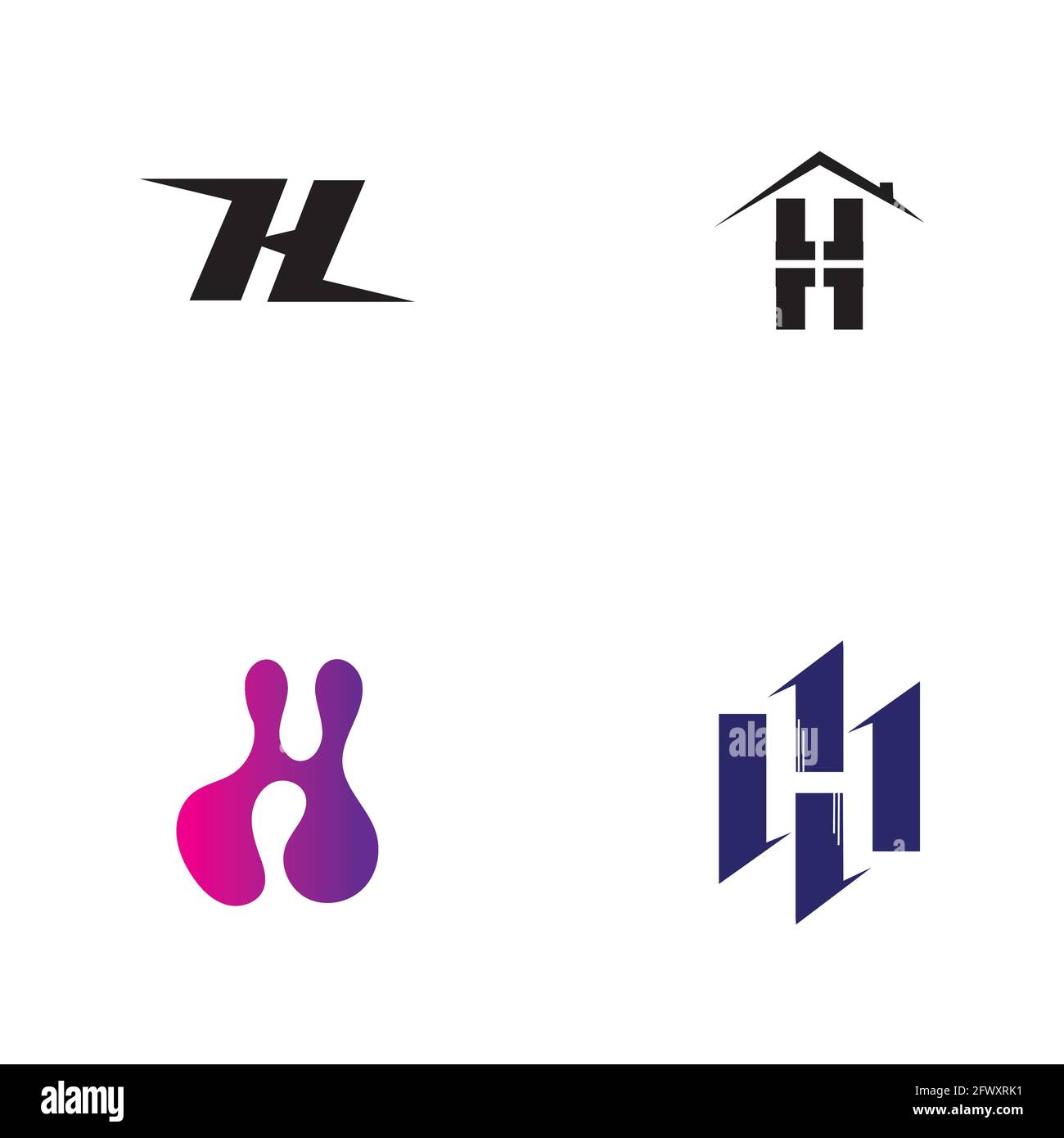 Letter H logo set icon vector design template Stock Vector Image & Art ...