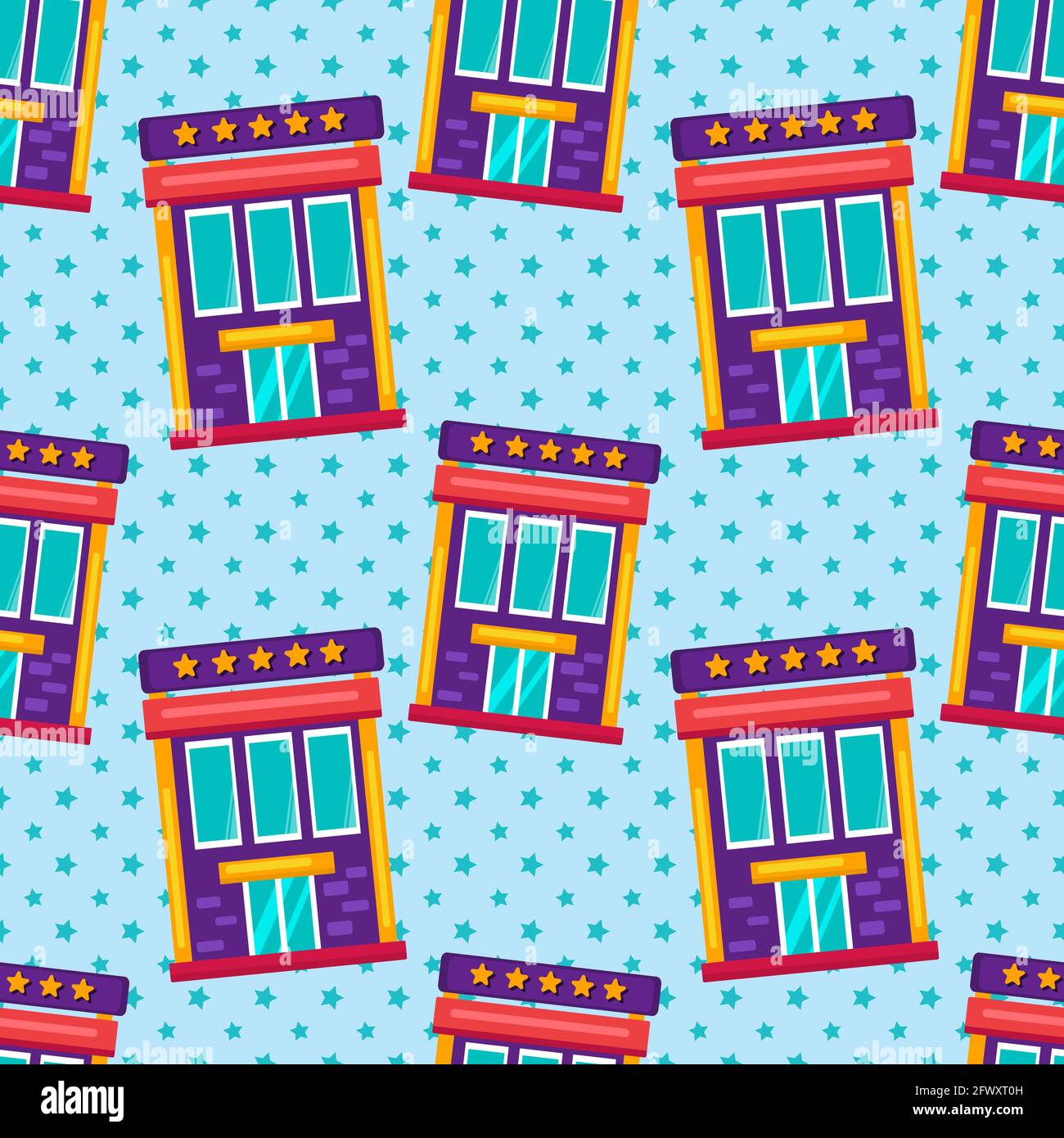 hotel building seamless pattern vector illustration Stock Vector Image ...