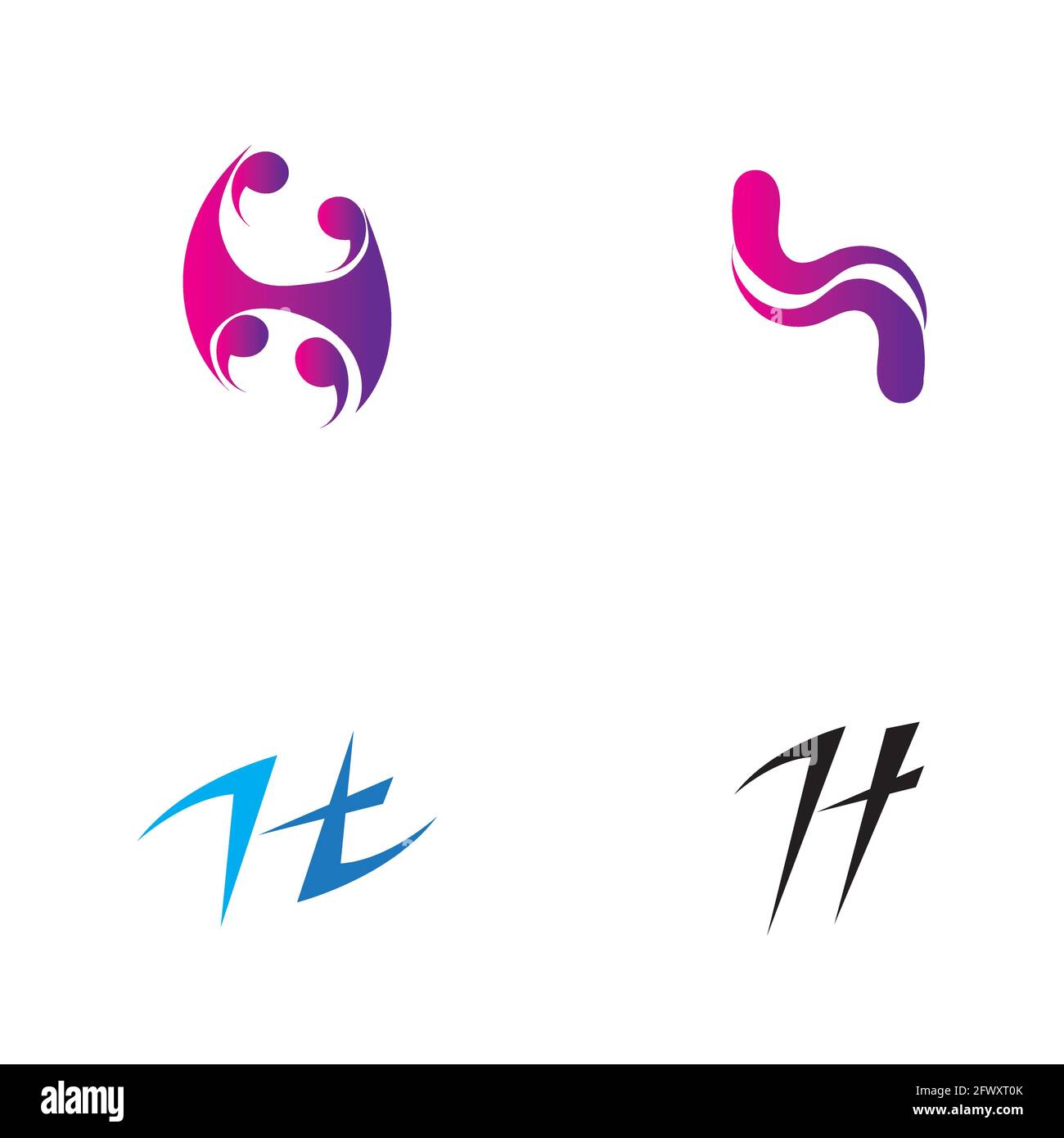 Letter H logo set icon vector design template Stock Vector Image & Art ...