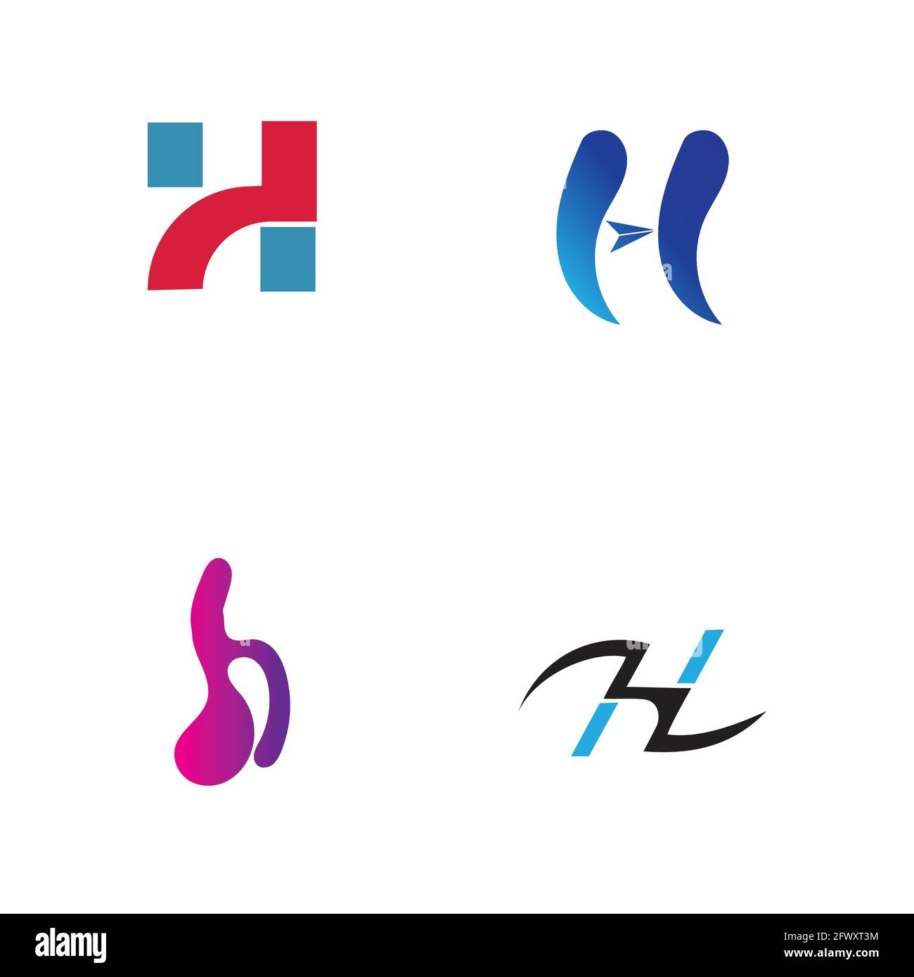 Letter H logo set icon vector design template Stock Vector Image & Art ...