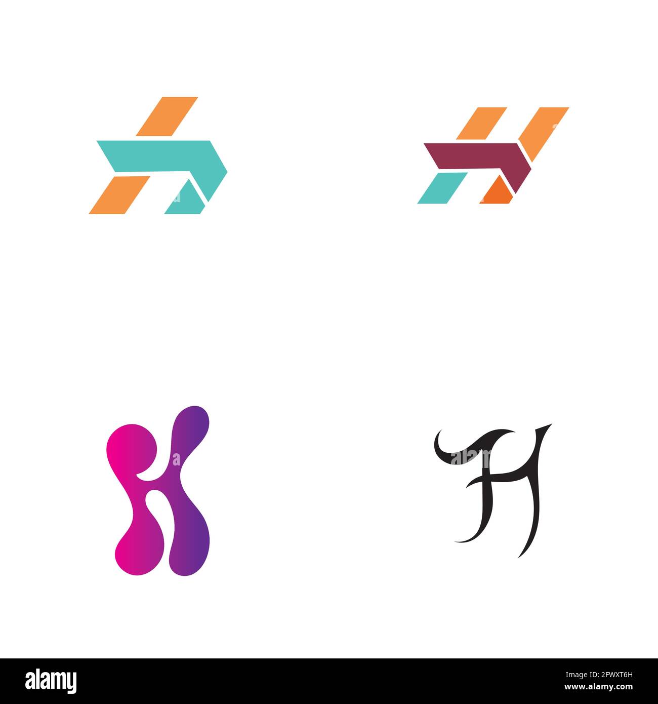 Letter H logo set icon vector design template Stock Vector Image & Art ...