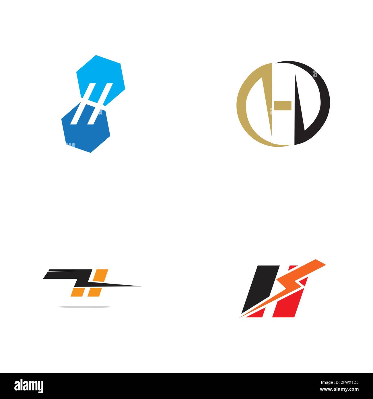 Letter H logo set icon vector design template Stock Vector Image & Art ...
