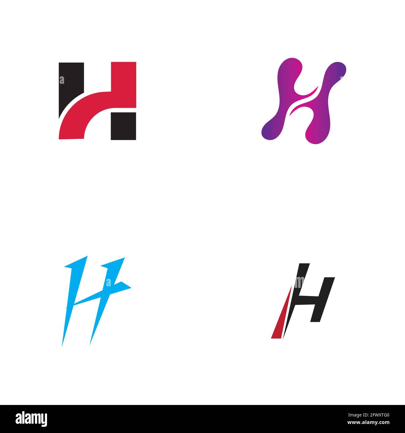Letter H logo set icon vector design template Stock Vector Image & Art ...