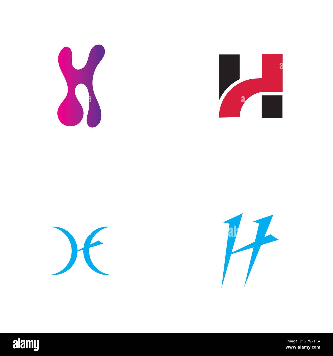 Letter H logo set icon vector design template Stock Vector Image & Art ...
