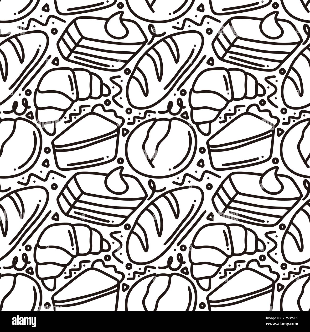 art decoration of pastry hand drawing background Stock Vector Image ...