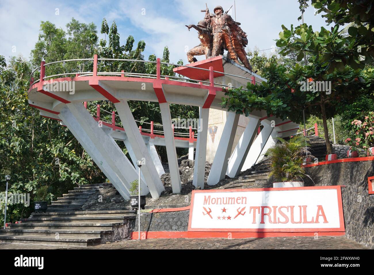 Trisula monument. The trident monument was built to commemorate the ...