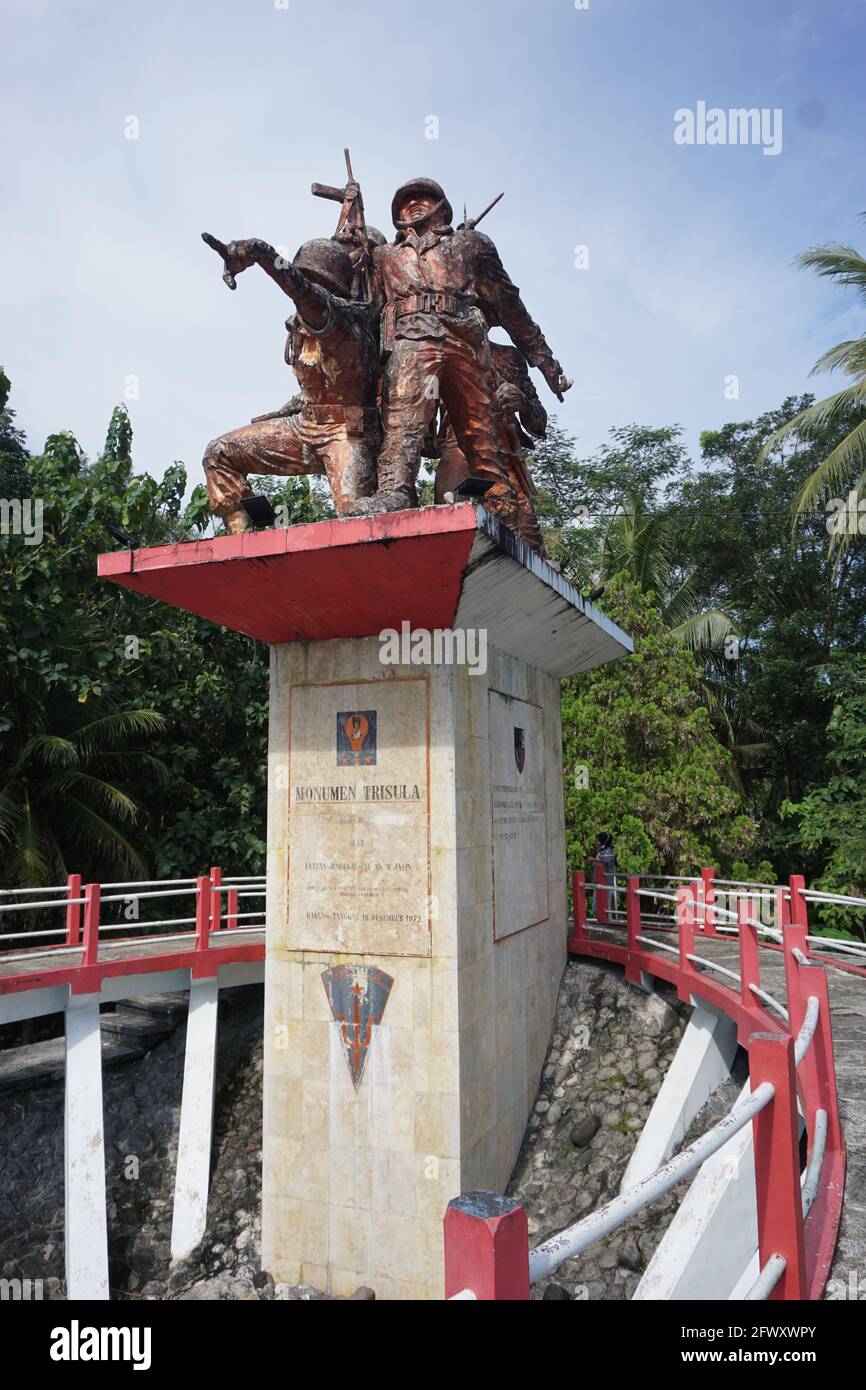 Trisula monument. The trident monument was built to commemorate the ...
